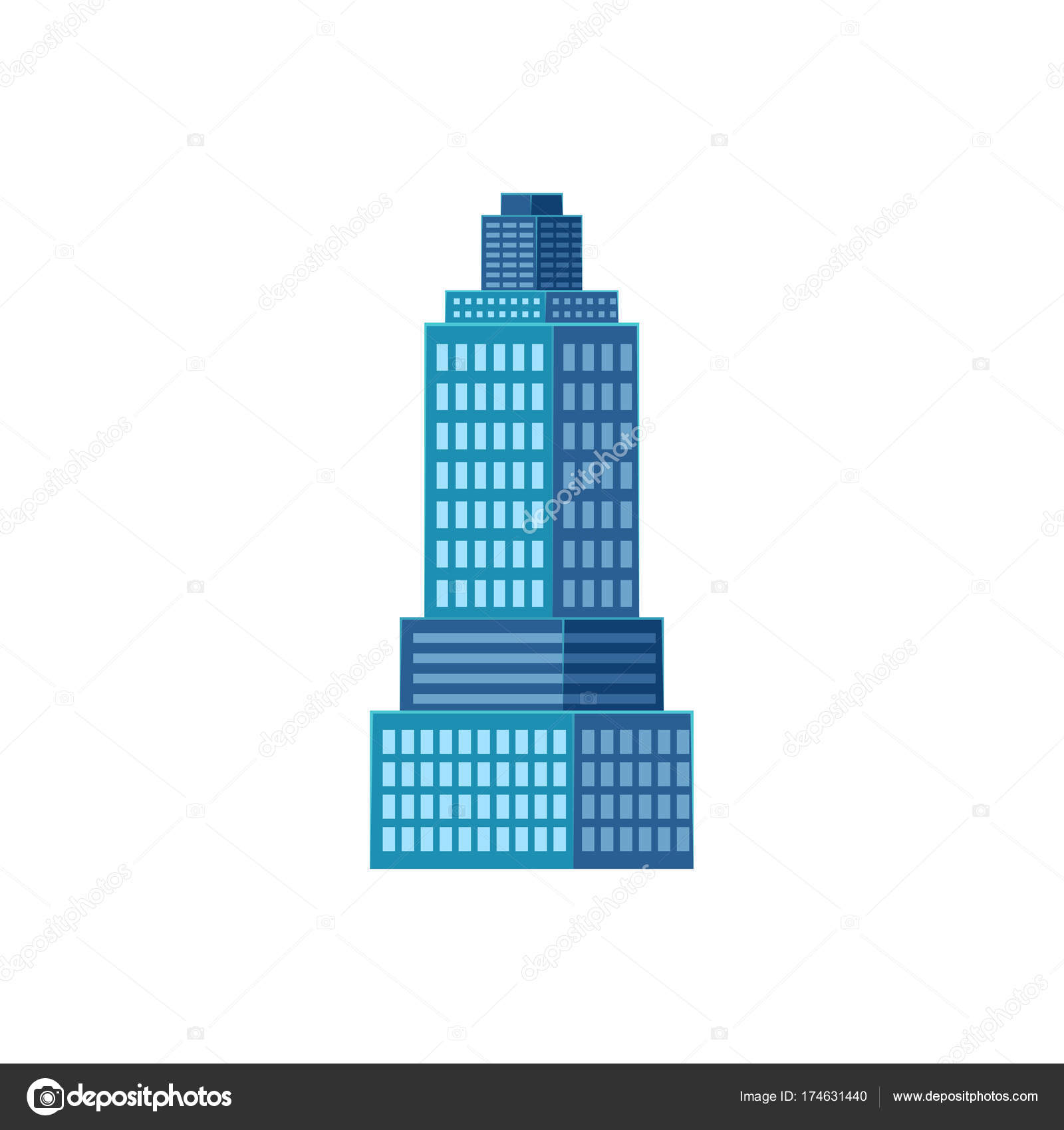 Vector flat cartoon office building center Stock Vector by ©Sabelskaya ...