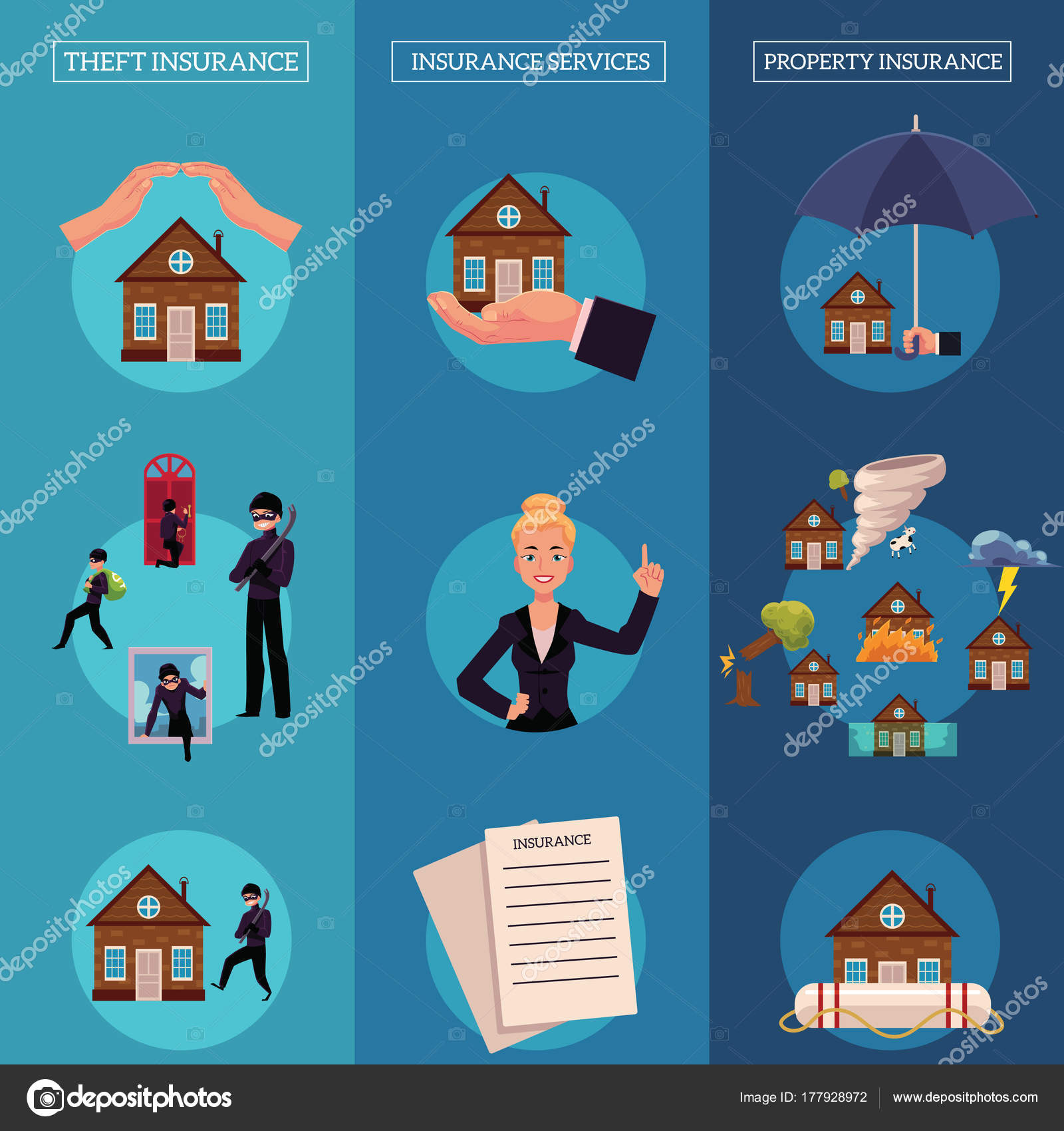 Vector house insurance infographic poster Stock Illustration by ...