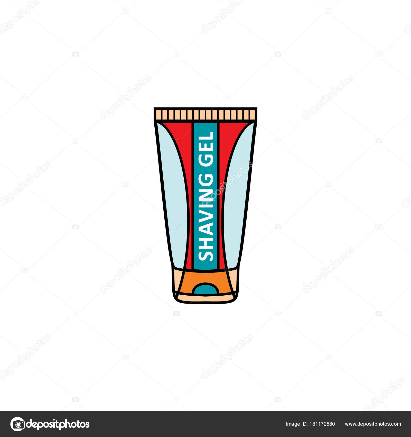 Stylized shaving gel tube with retro style design Stock Vector Image by ...
