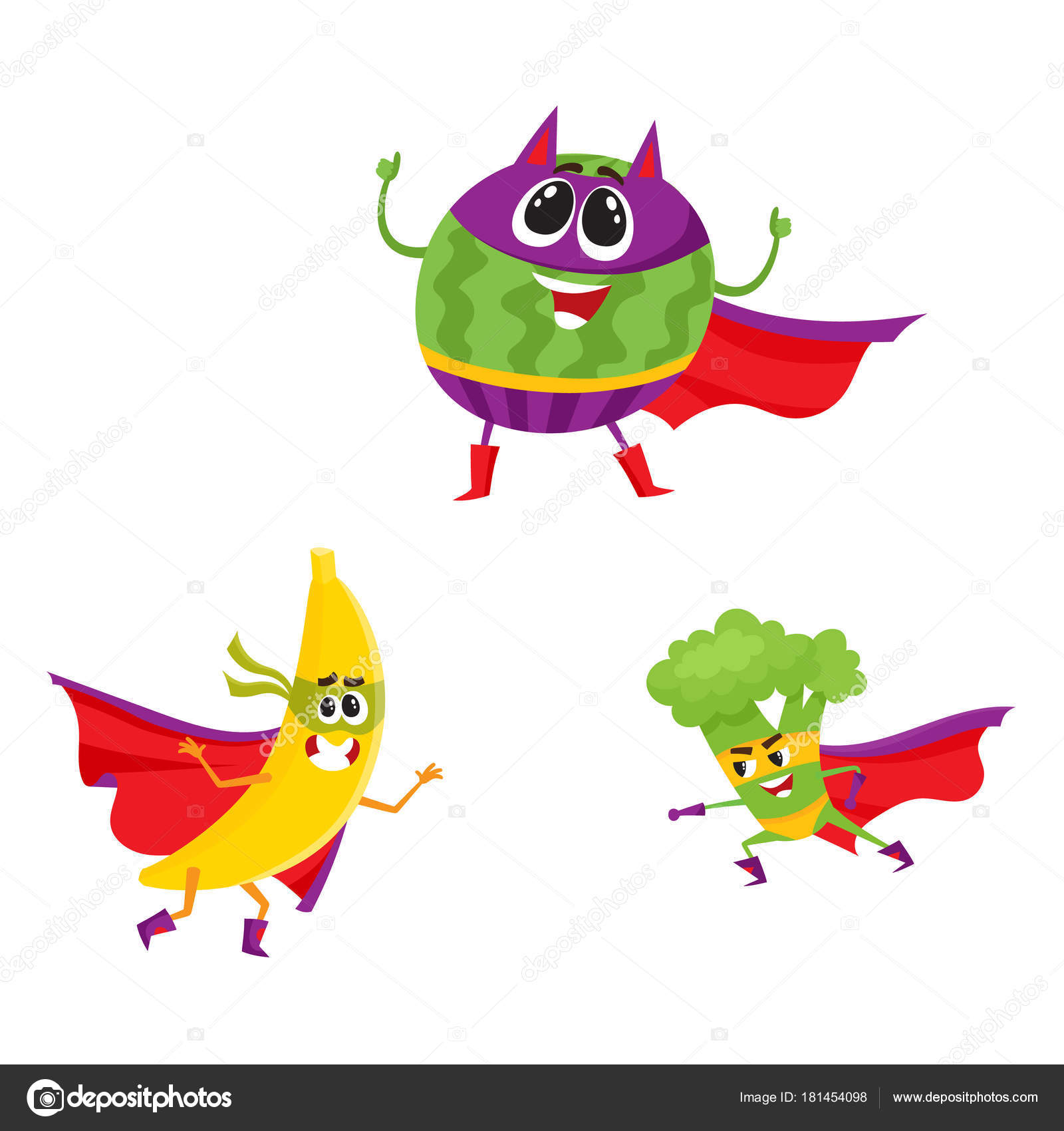 Vector flat fruit characters in mask set Stock Vector by ©Sabelskaya ...