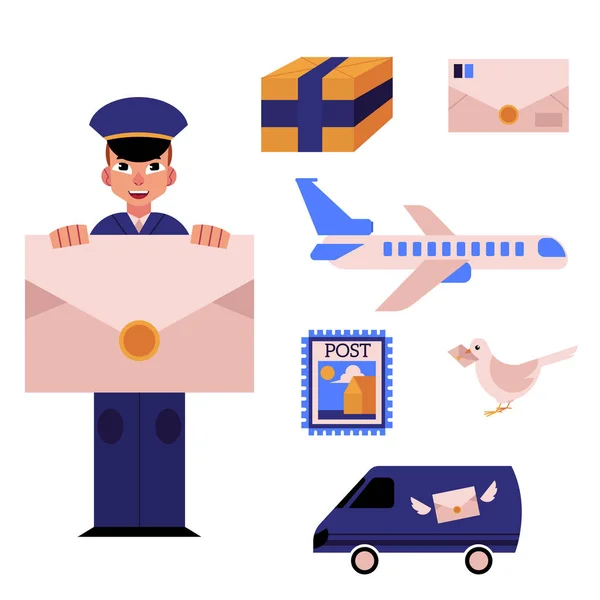 Vector Cartoon Mailman Vector Illustration — Stock Vector ...