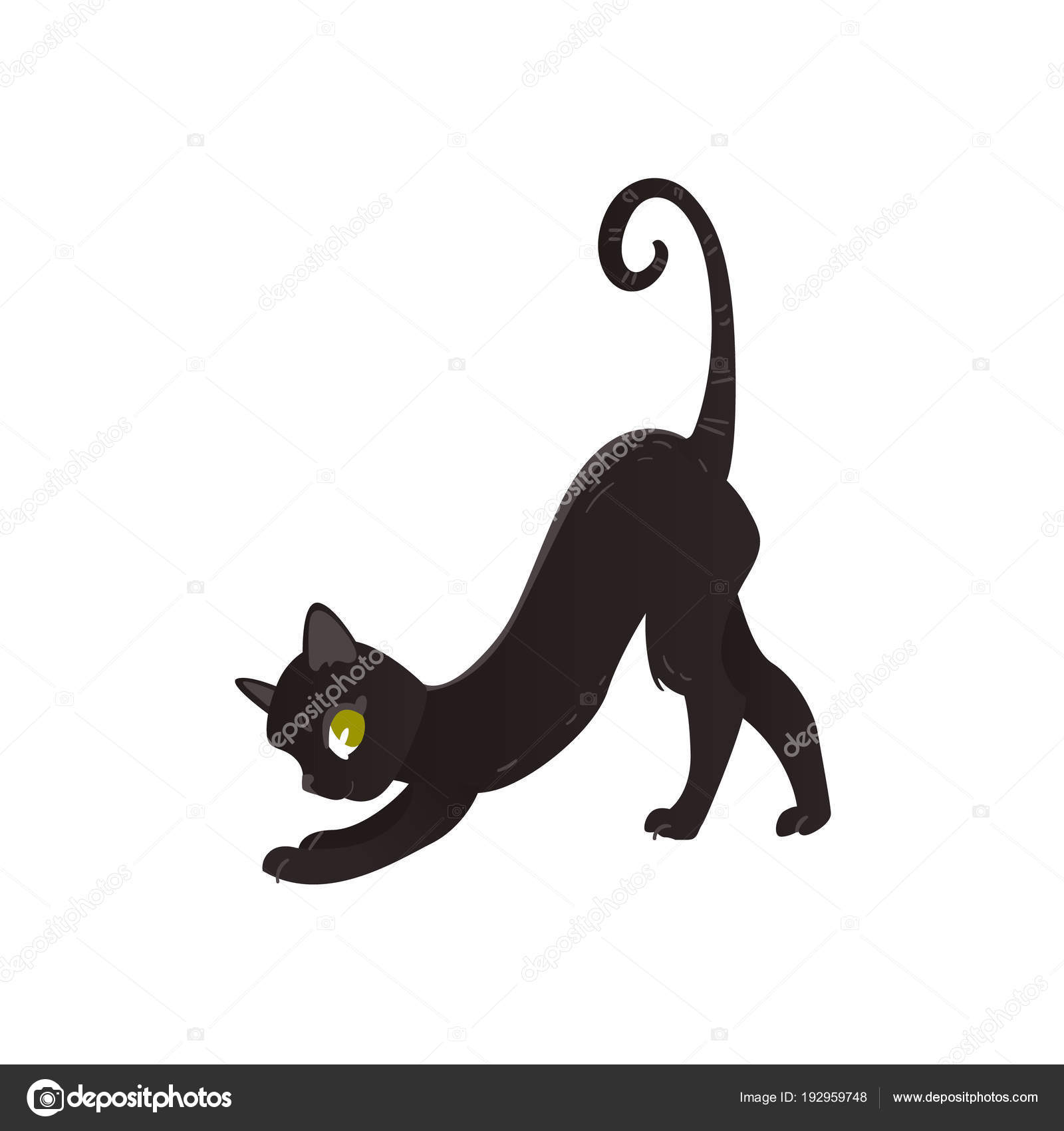 Vector cartoon cat animal stretching isolated Stock Vector Image by ...