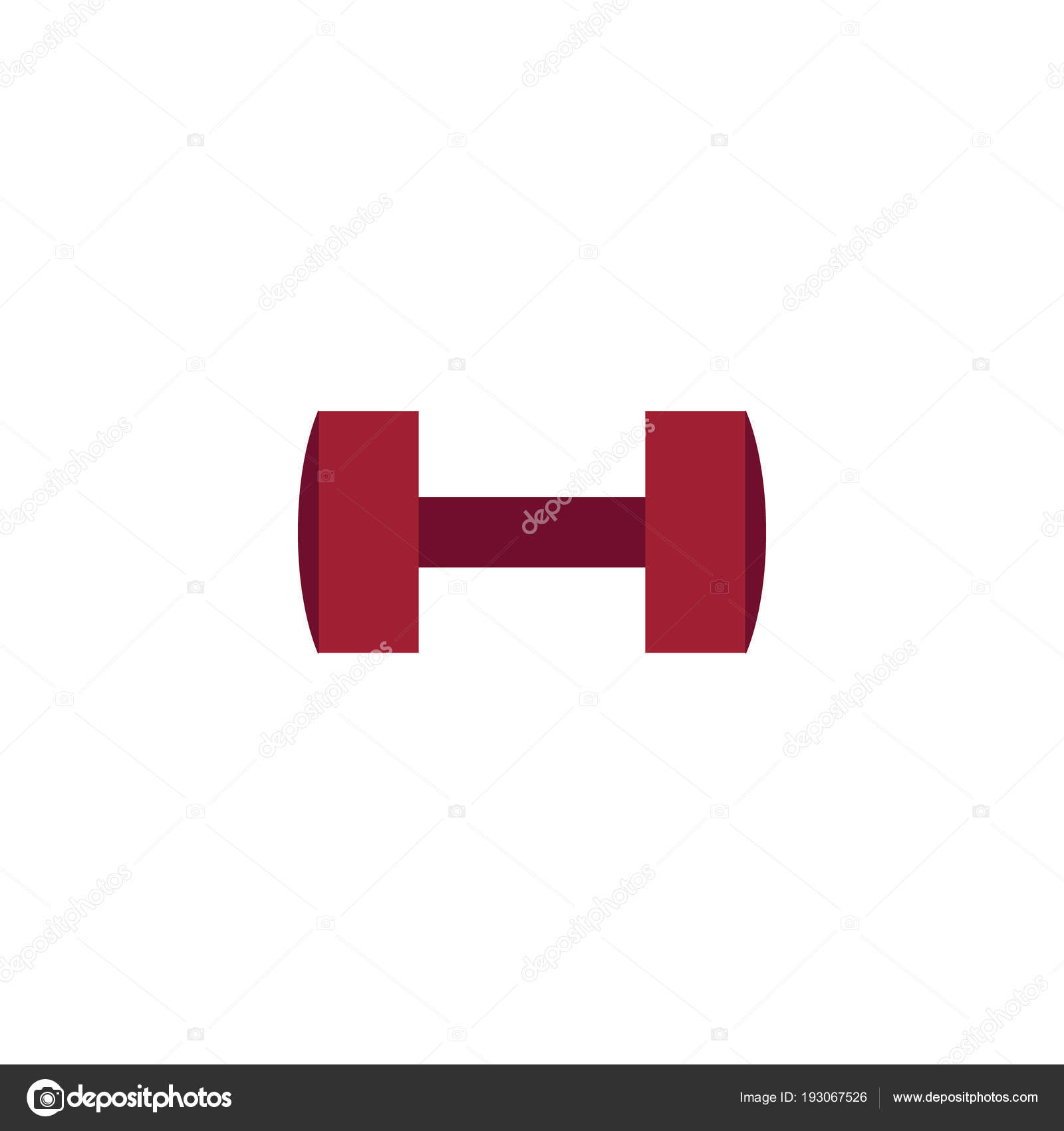 Red dumbbell for training isolated on white background. Sport weight to ...