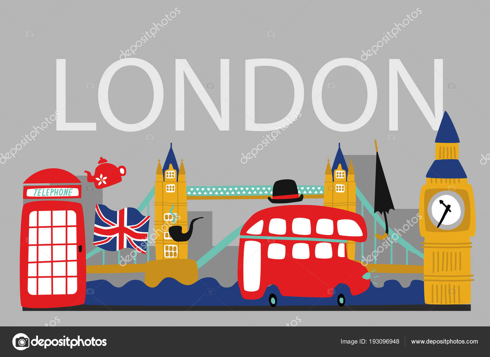 Vector británico Londres símbolos cartel Vector de stock por ...