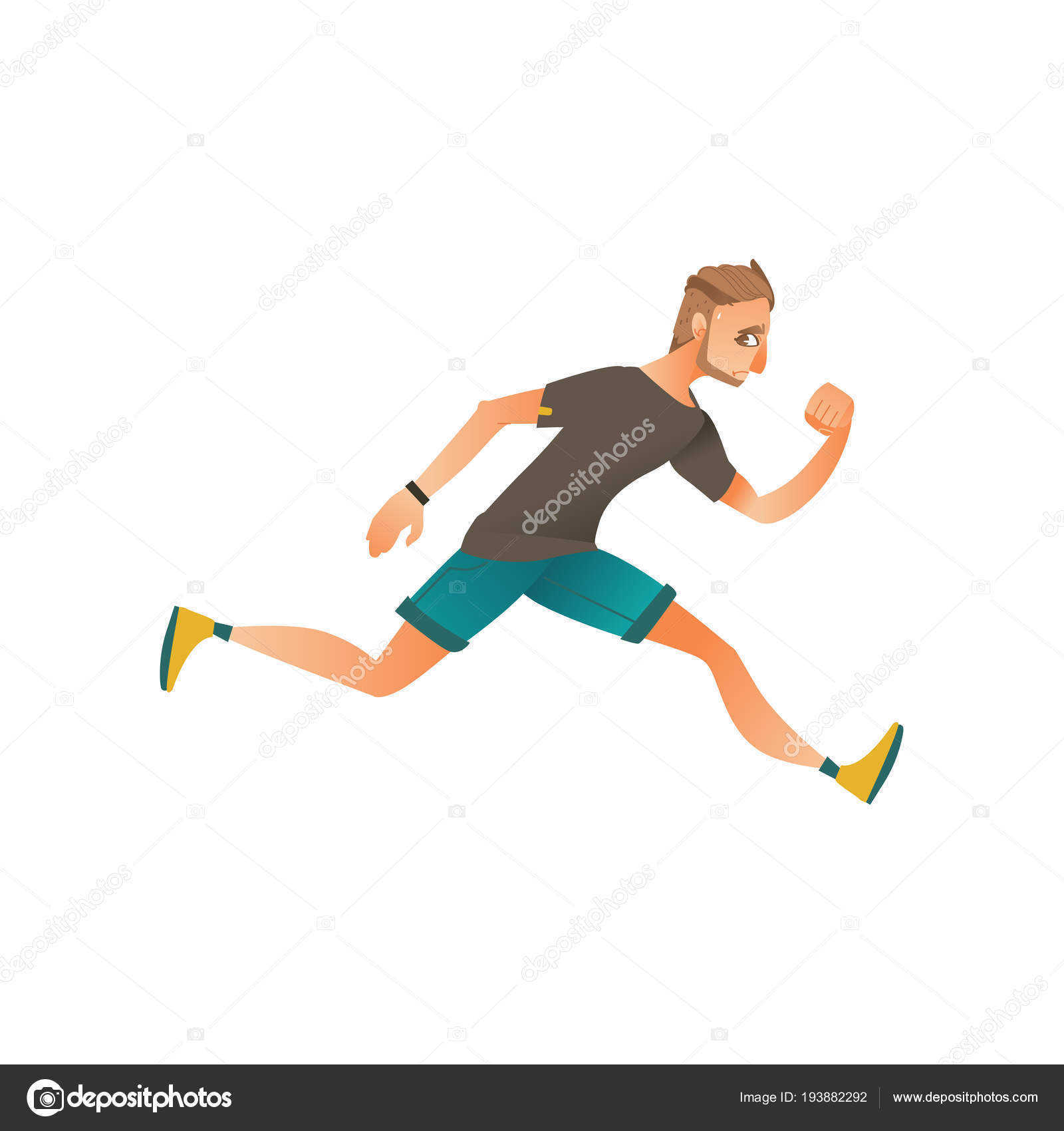 Vector cartoon running man, ranaway character Stock Vector Image by ...