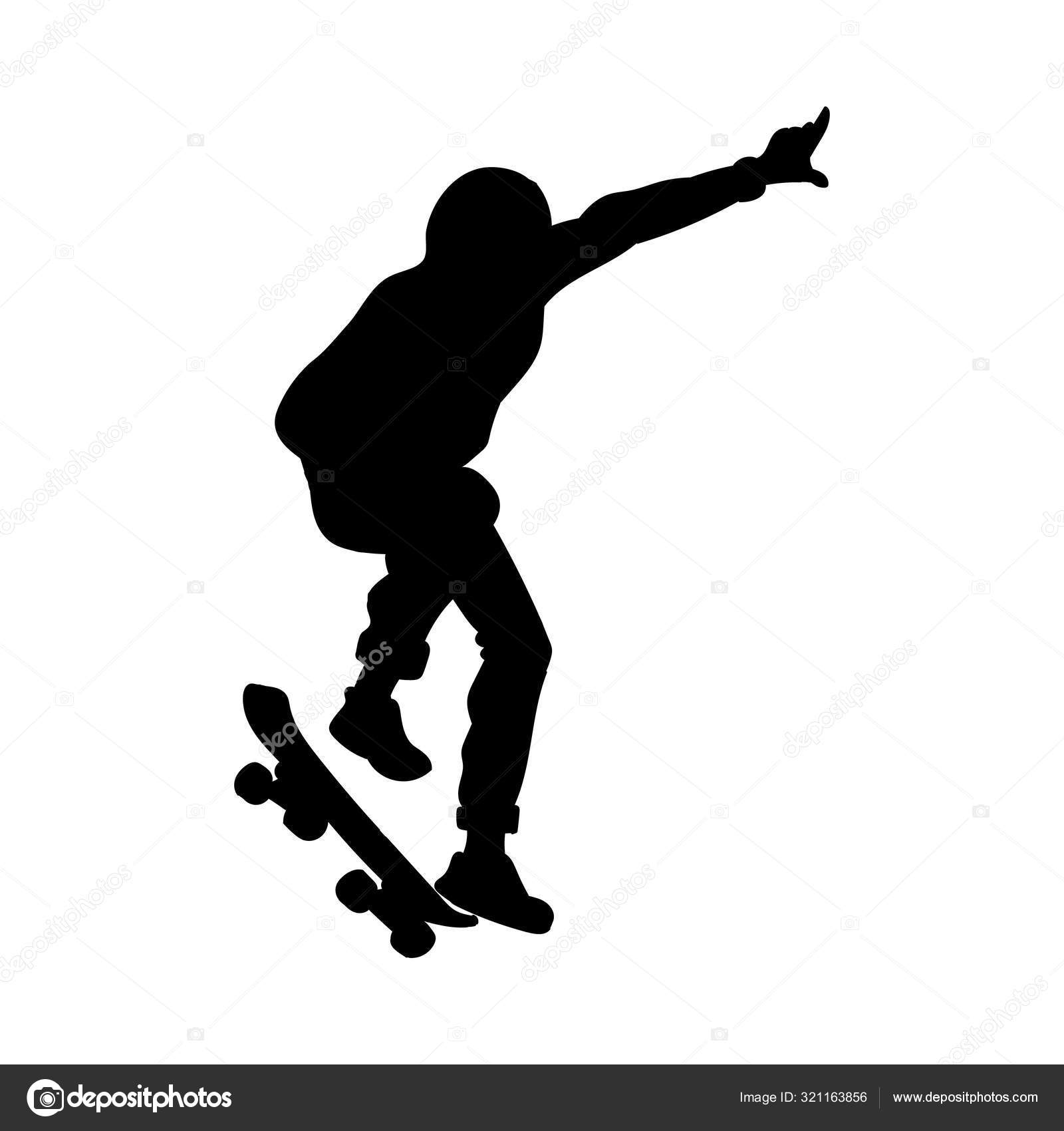 Skateboard Silhouette Kickflip
