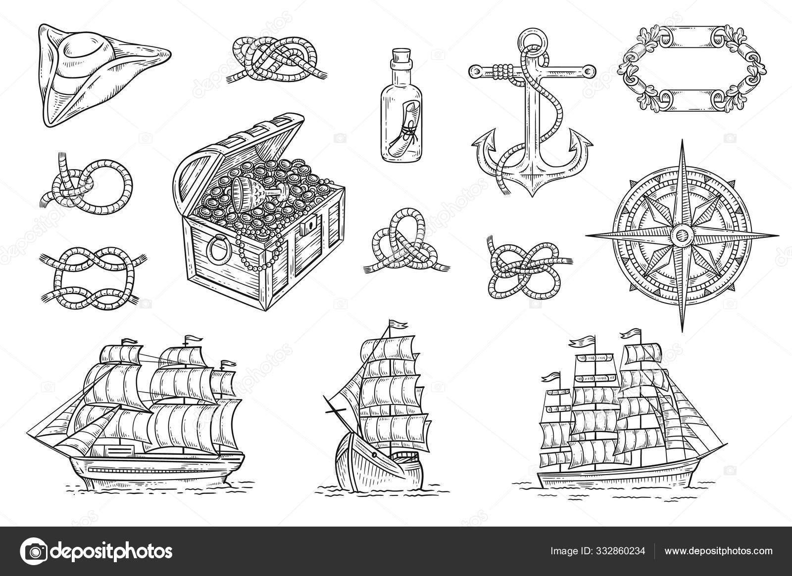 Pirate Compass Drawing
