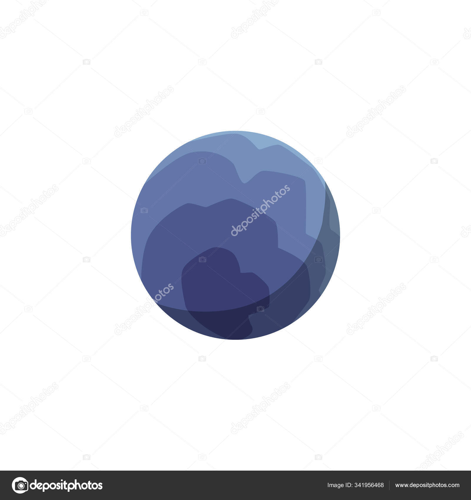 Blue planet isolated on white background - cartoon sticker of space ...
