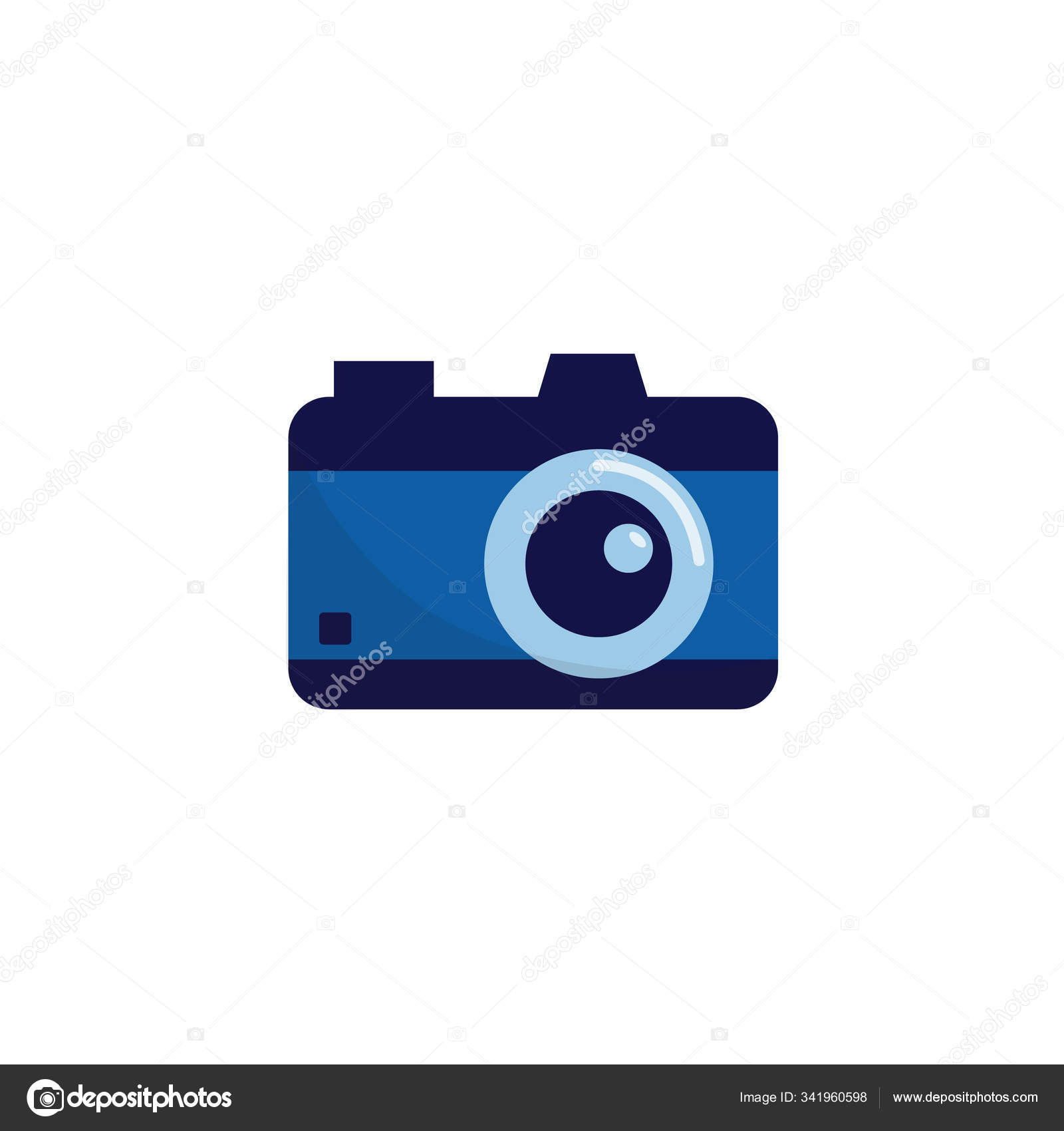 Digital photo camera symbol or icon flat vector illustration isolated ...