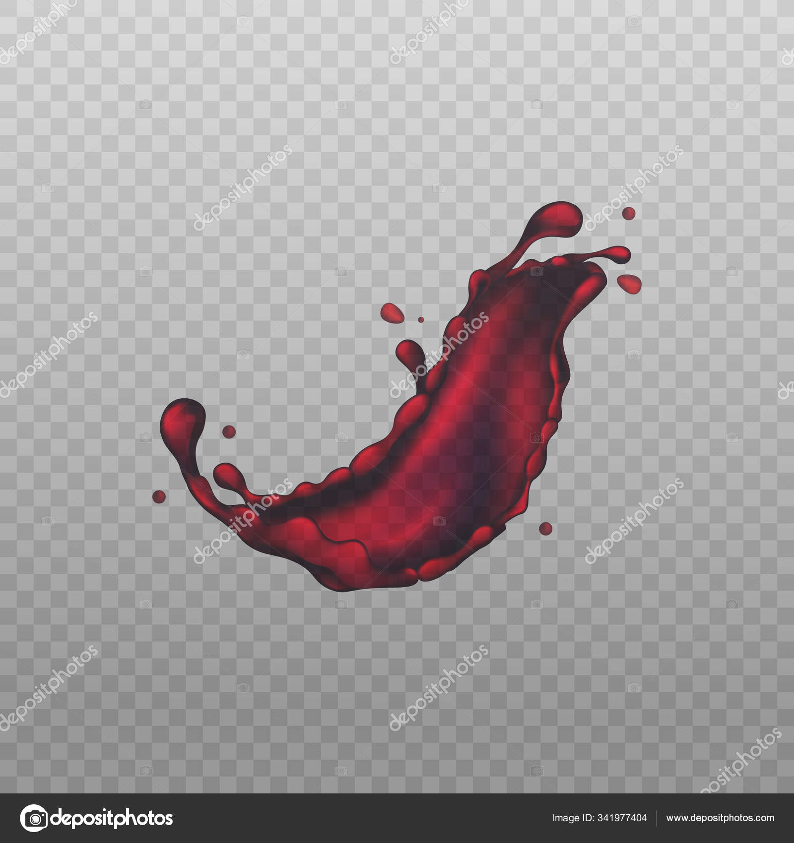 Red wine splash or swash image realistic vector illustration isolated ...