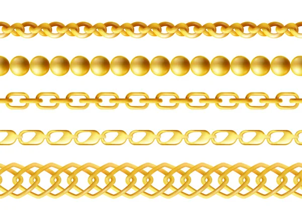 Golden chain seamless texture. Realistic gold chains link isolat ...