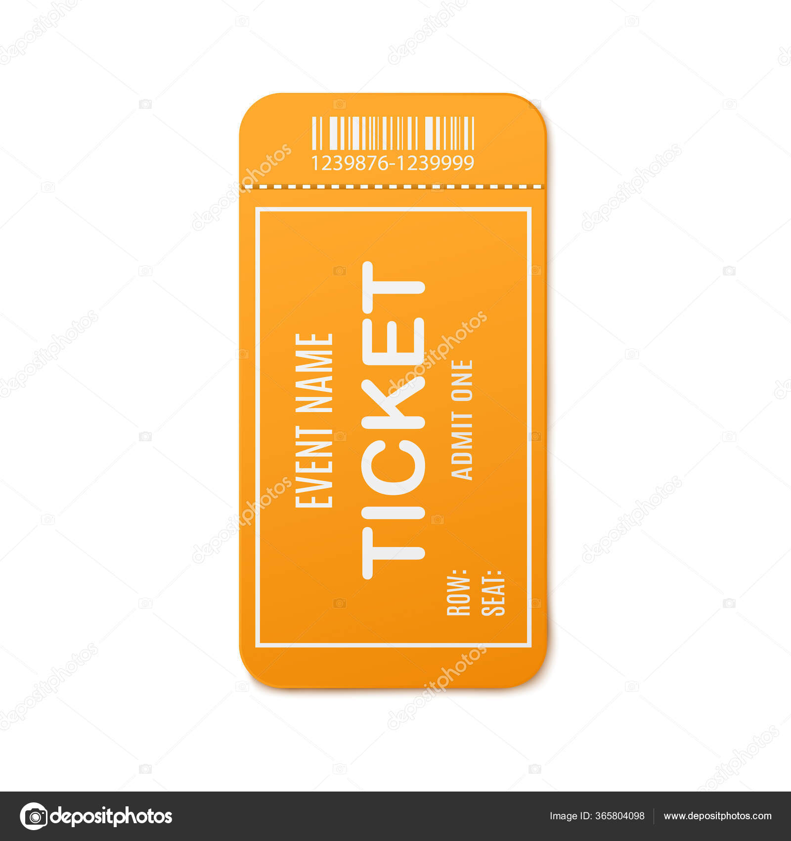 Mockup of blank ticket or event coupon, realistic vector illustration ...