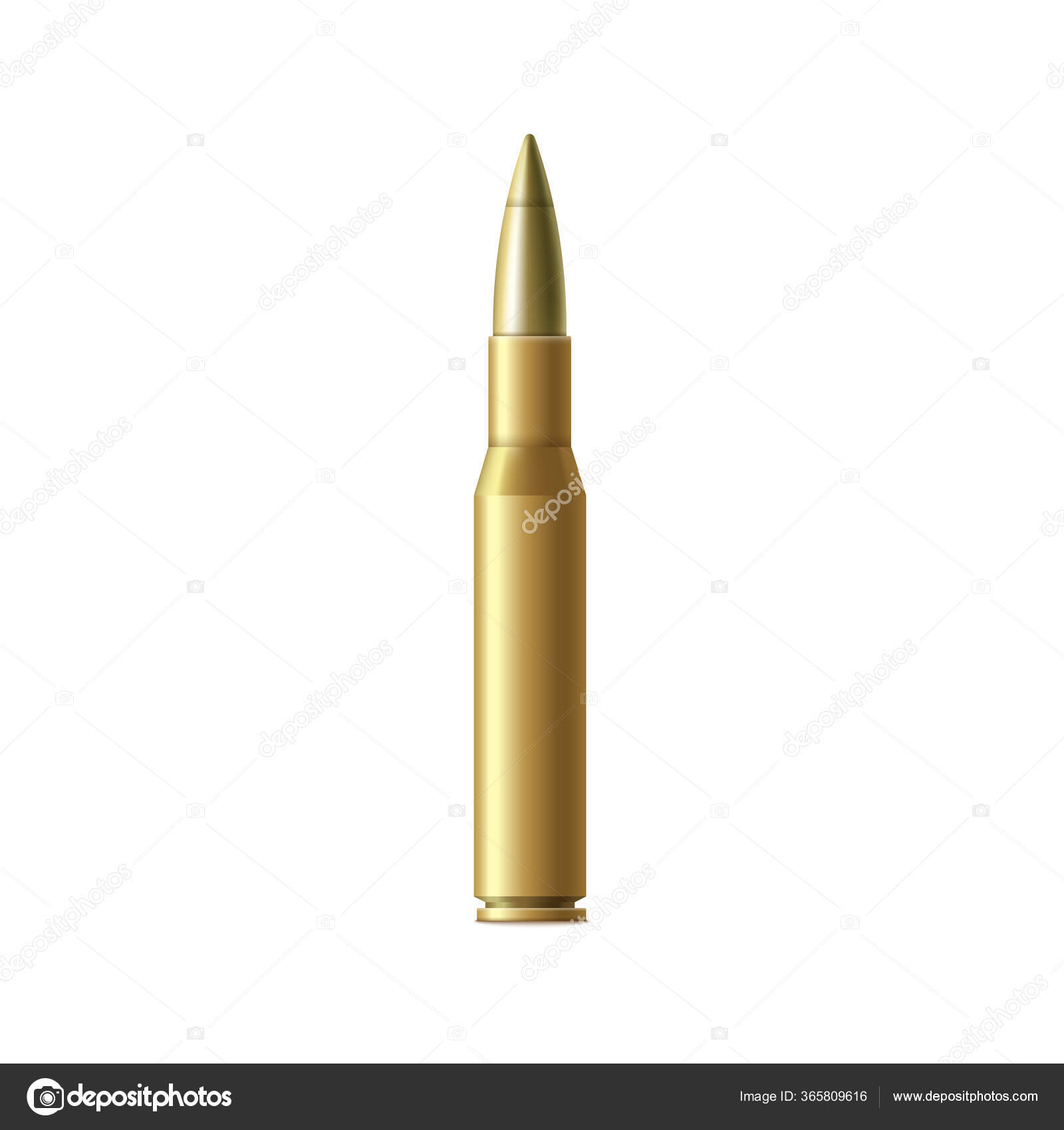 Peluru senapan panjang kartrid gambar vektor mockup realistis ...