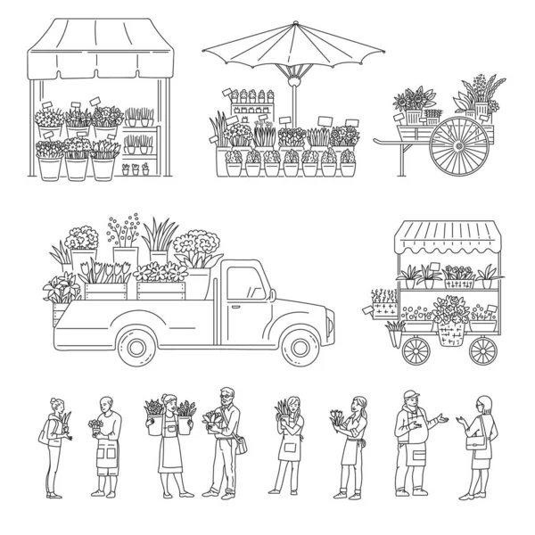 3,706 Flower market Stock Illustrations | Depositphotos