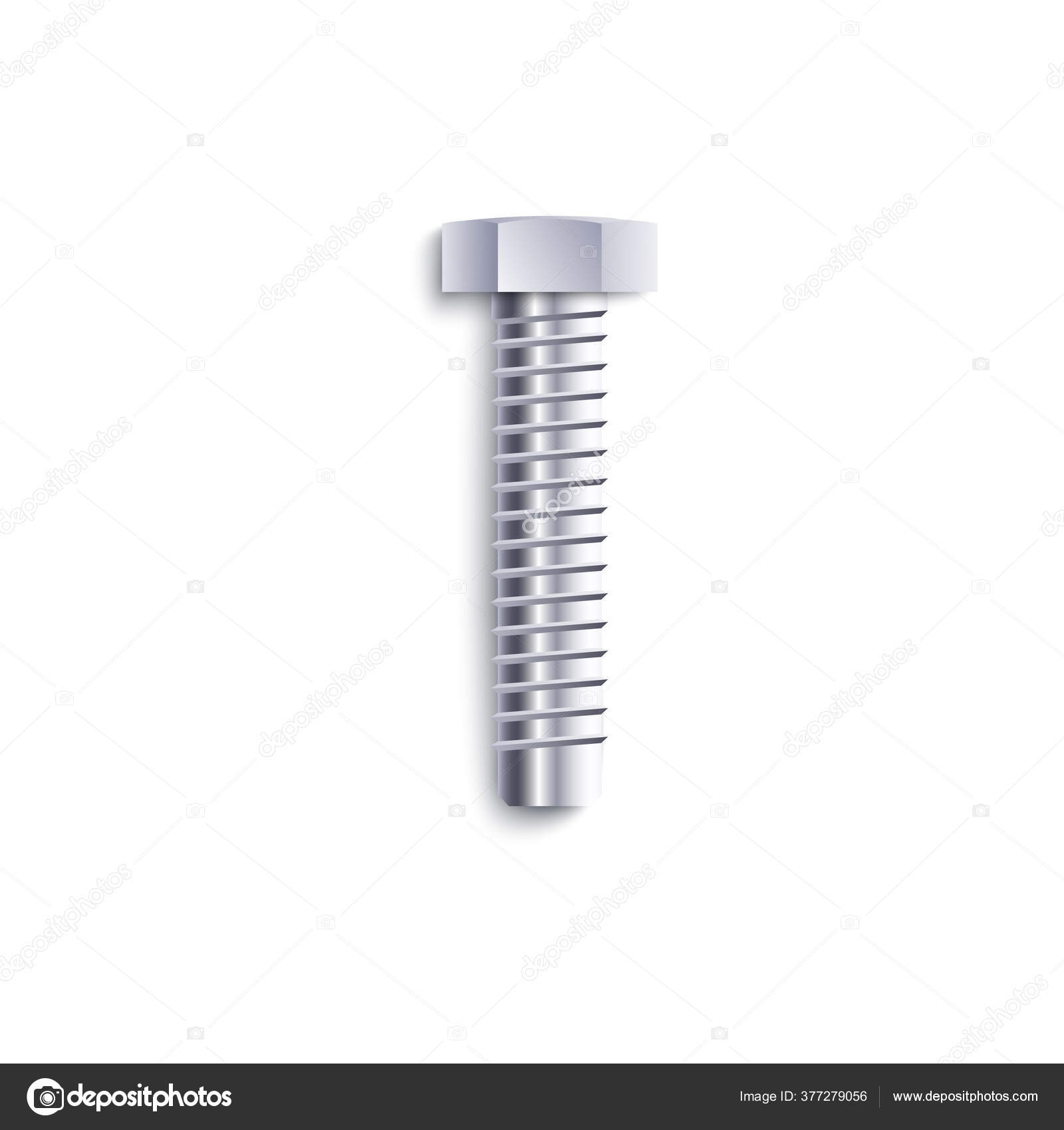 Signo e icono de un perno metálico de plata con tornillo . Vector de ...