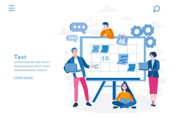 Business people planning work tasks. Vector illustration for web banner ...