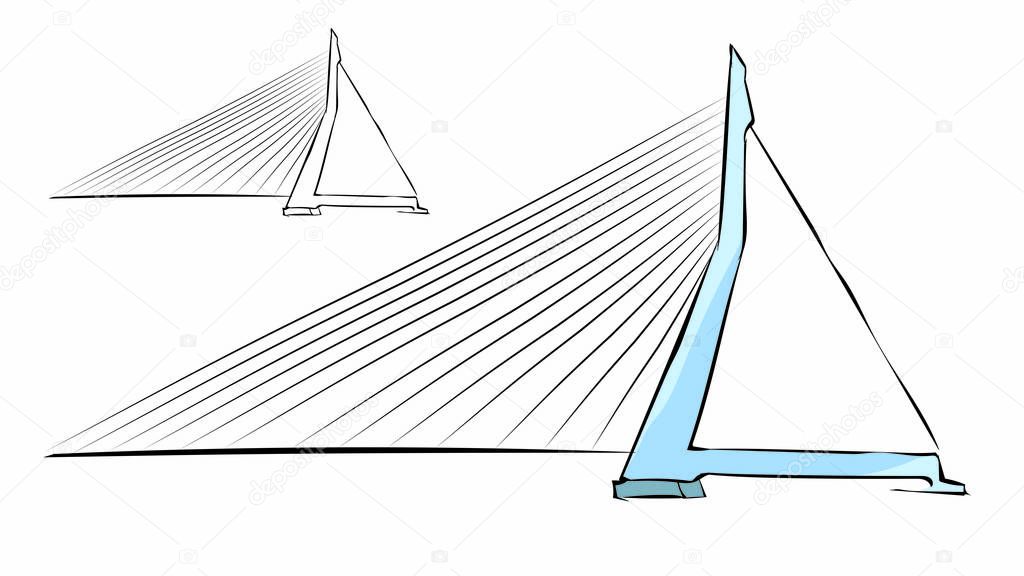 Erasmusbrug,Holland, the Netherlands — Stock Vector © zzz-ddd-ccc ...