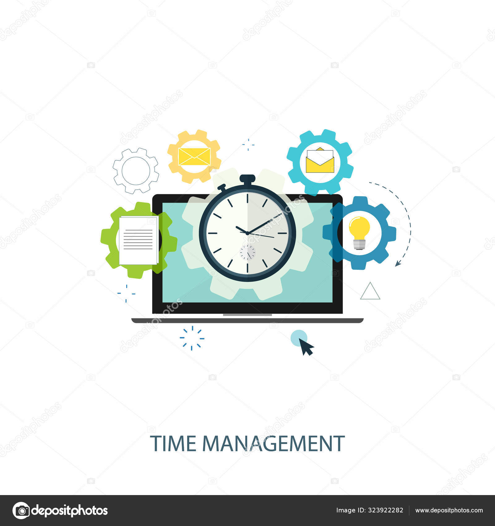 Laptop Time Management Gear Laptop Vector Stock Vector by ©snow_doll ...