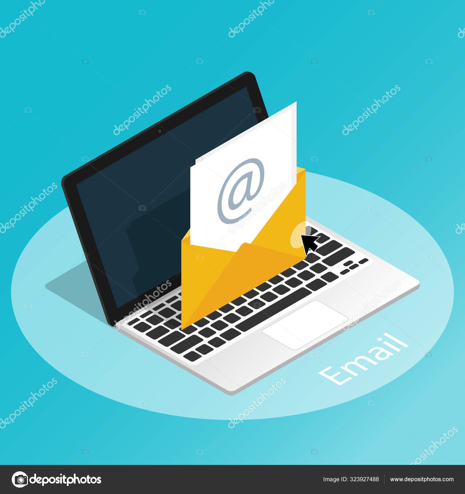 Isometric Email Laptop Simple Vector Stock Vector by ©snow_doll 323927488