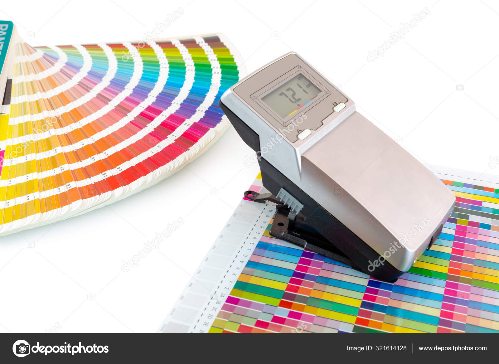 Printed Color Swatch Density Meter Paint Guide Isolated White ...