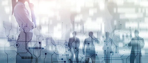 Business abstract background automation technology concept. - Stock ...