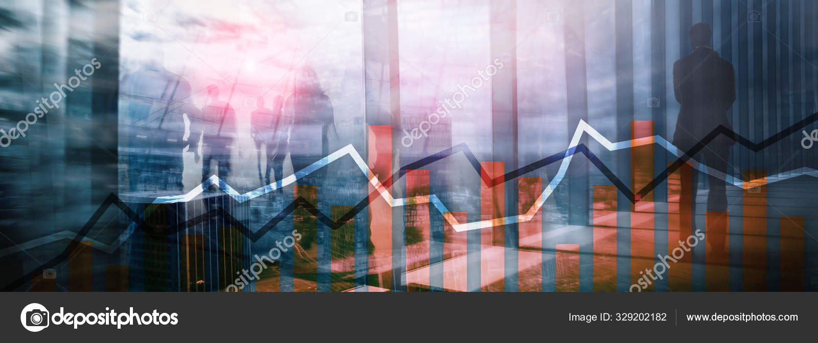 Orange Stock Market Graph