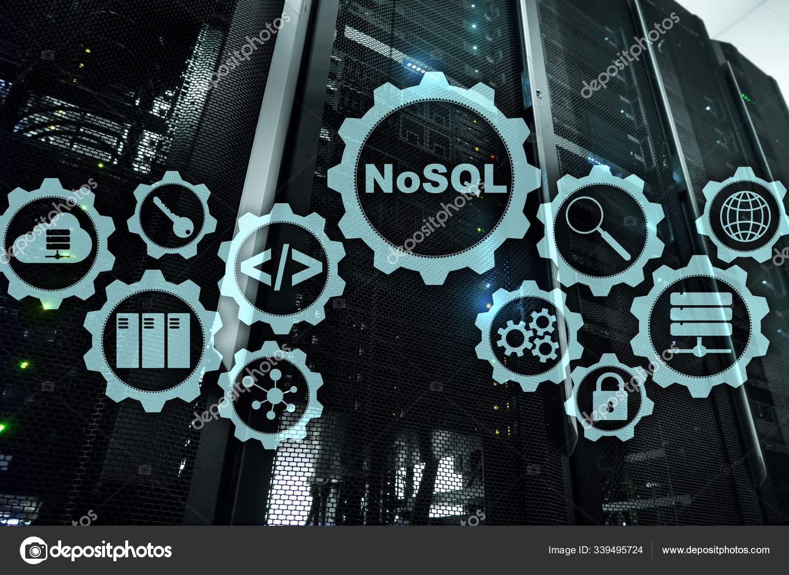 Nosql Structured Query Language Database Technology Concept Server Room ...