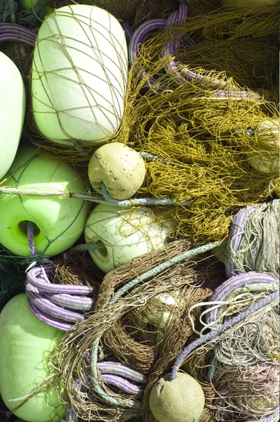 Collection Various Colorful Fishing Nets Fishing Tools — Stock Photo ...