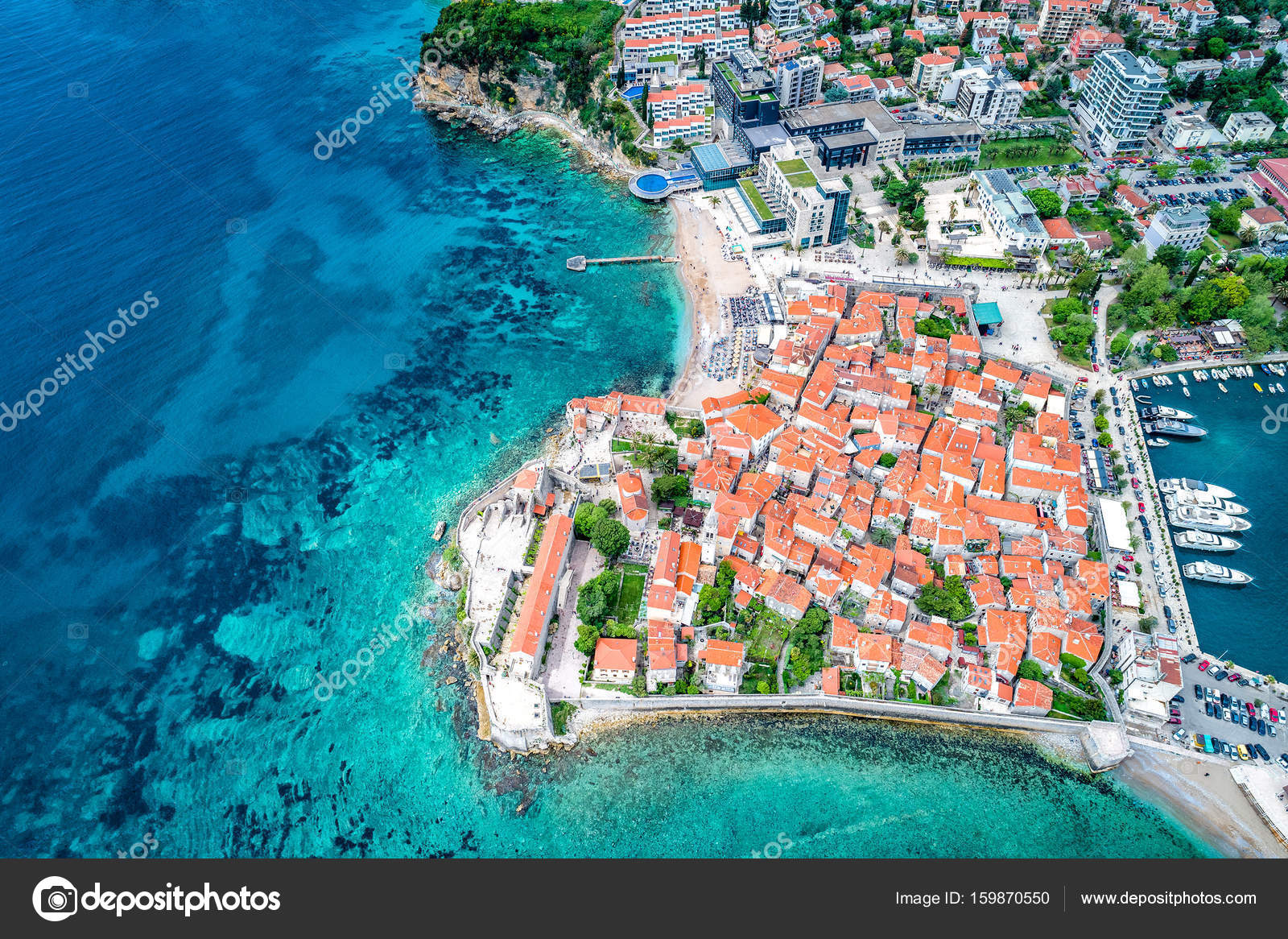 Budva, Montenegro. Aerial view. Stock Photo by ©ozimicians 159870550 Budva, Montenegro. Aerial view. Stock Photo by ©ozimicians 159870550
