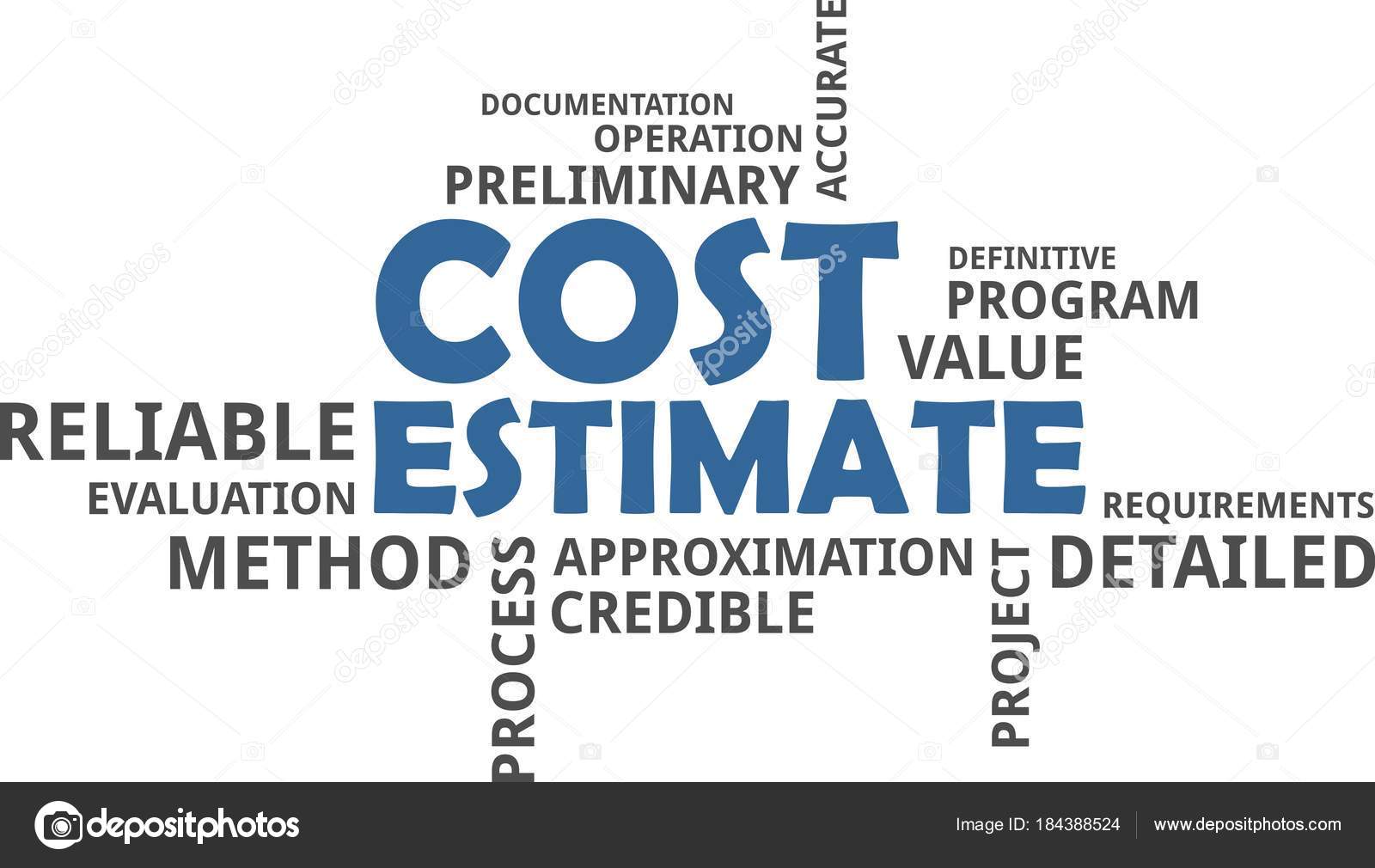 Word Cloud Cost Estimate Stock Vector by ©masterart 184388524