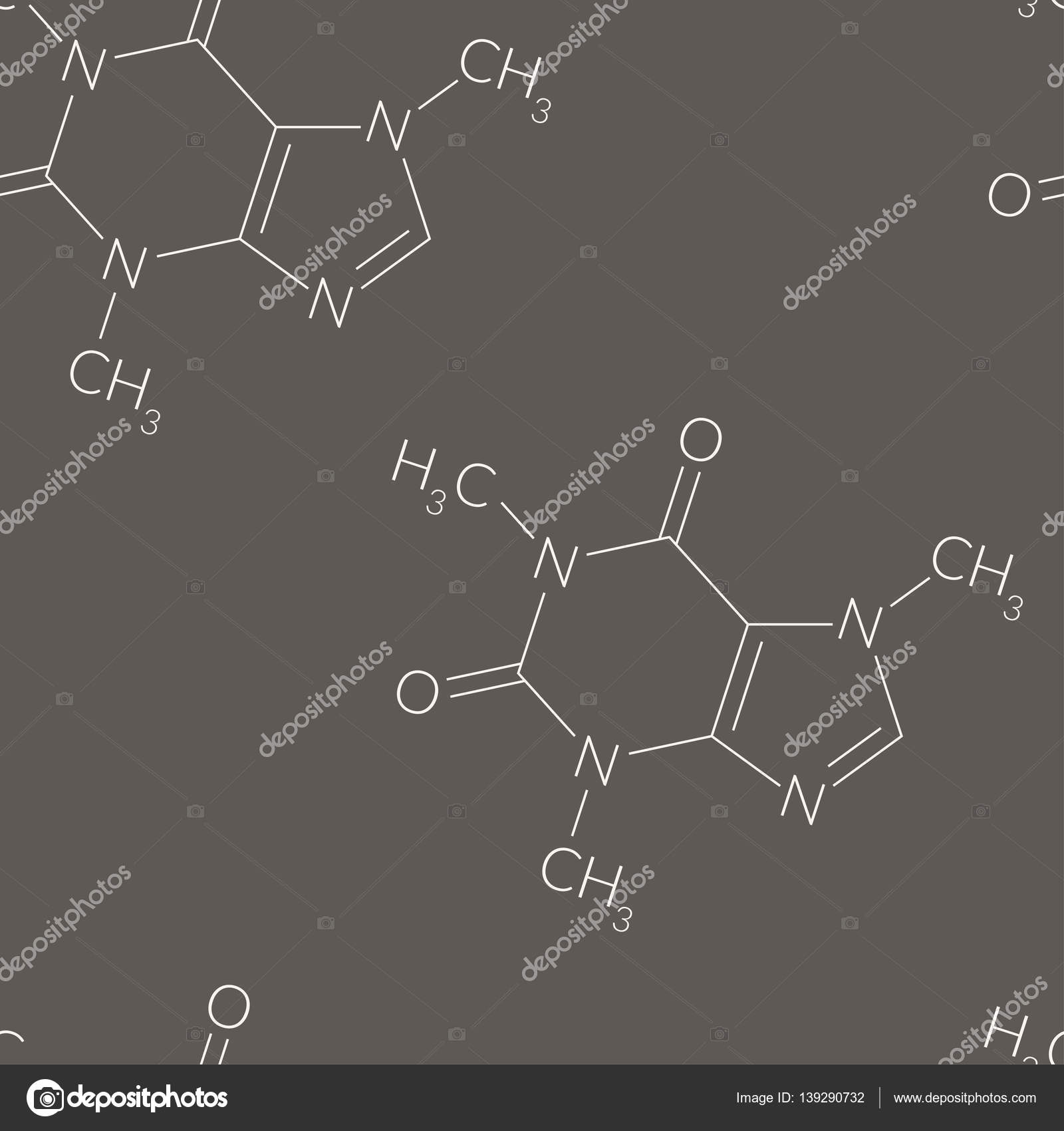 Caffeine molecule pattern, seamless background design Stock Vector ...