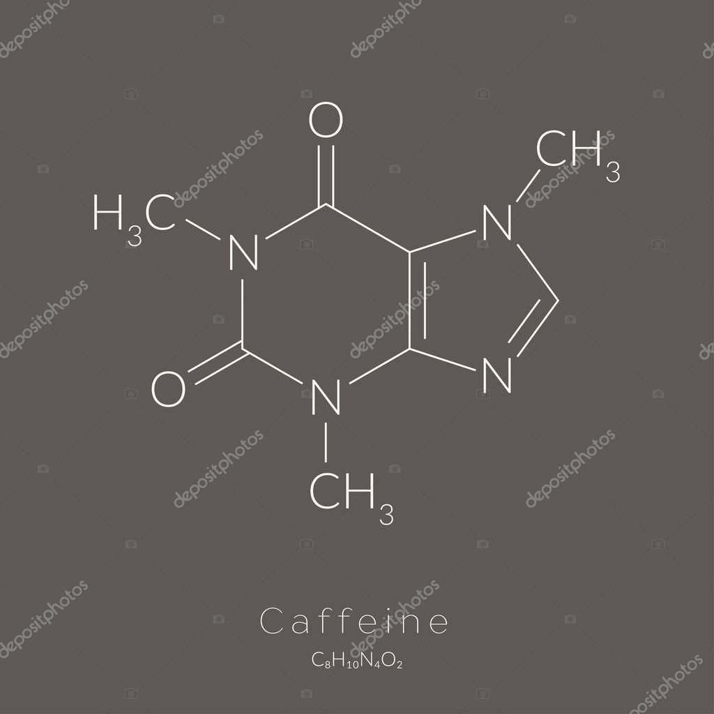 Estructura química de la molécula de cafeína 2022