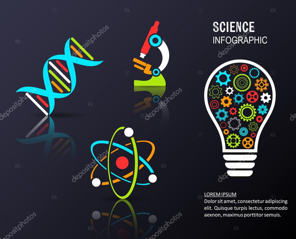 Black vector infographic science background Stock Vector Image by ...