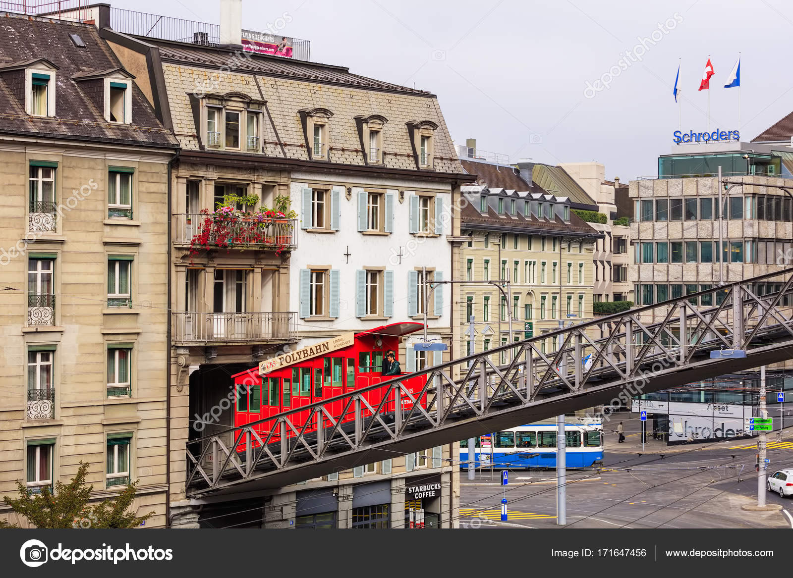 Polybahn funicular railway in Zurich, Switzerland – Stock Editorial ...