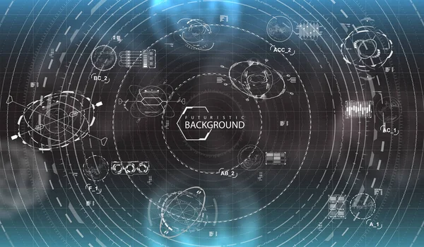 Head-up display elements for the Spaceship interface. Futuristic user interface. HUD elements ...