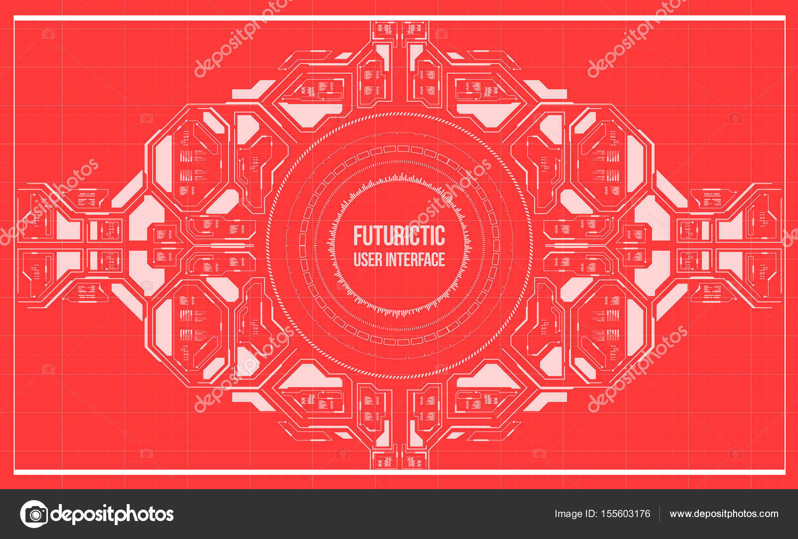 Background with futuristic user interface. Design concept with HUD elements. Stock Vector by ...