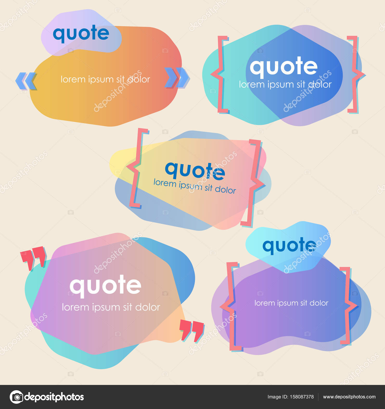 Set of Creative Quote bubble template. Stock Vector by ©hiro-hideki #158087378