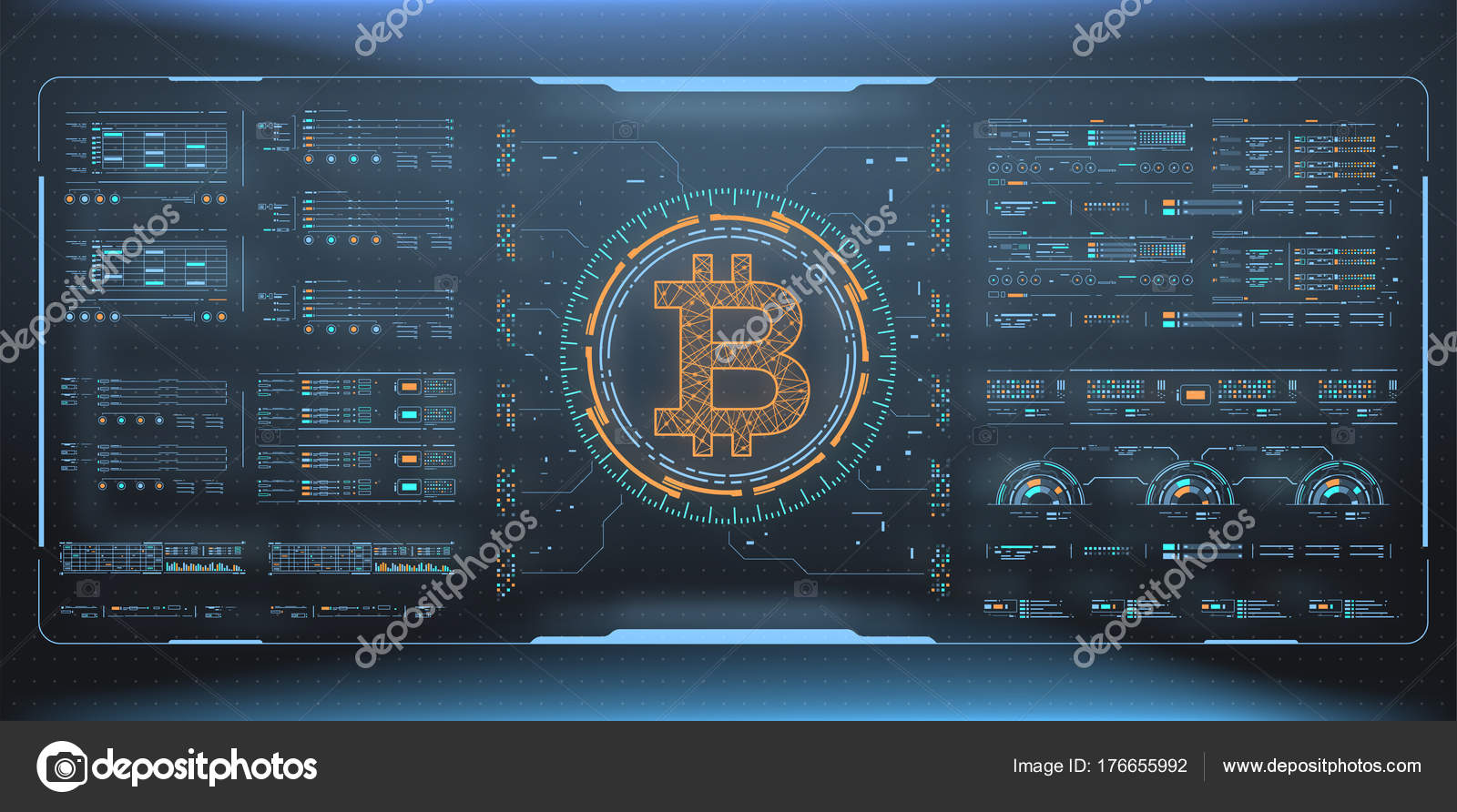 Bitcoin technology abstract visualization. Futuristic aesthetic design ...