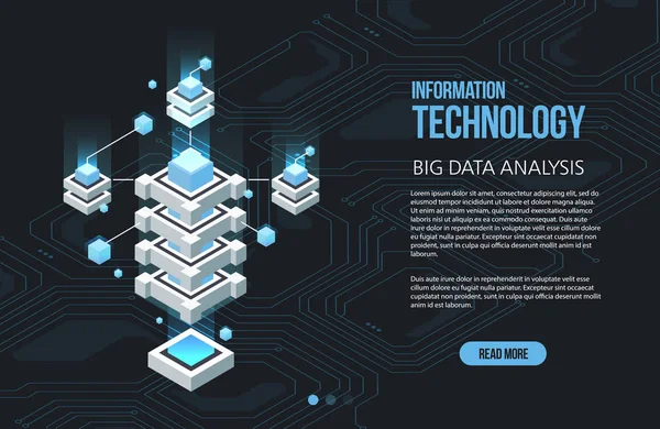Quantum computer, large data processing, server room, data base concept ...
