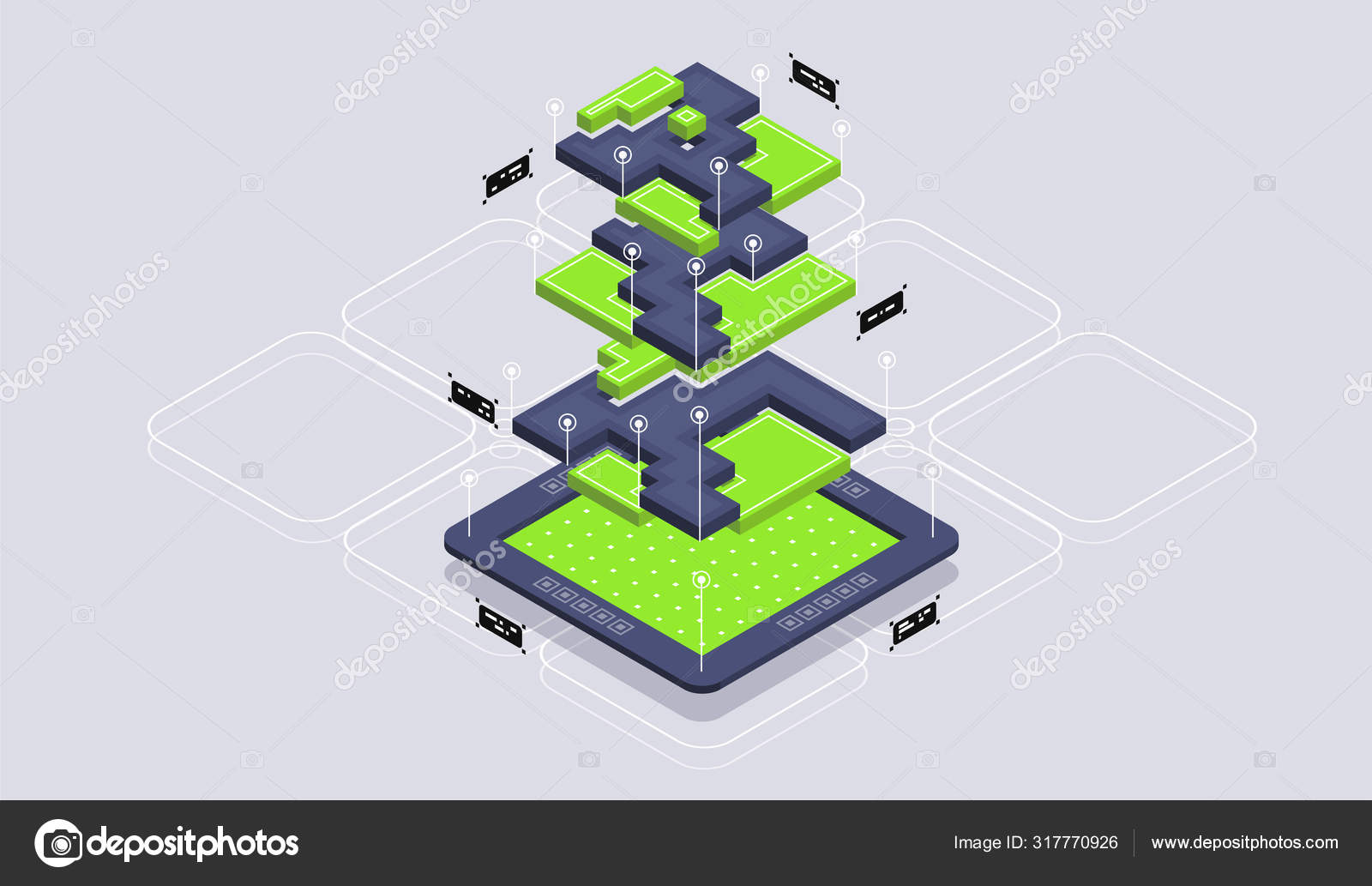 Isometric design concept virtual reality and augmented reality ...