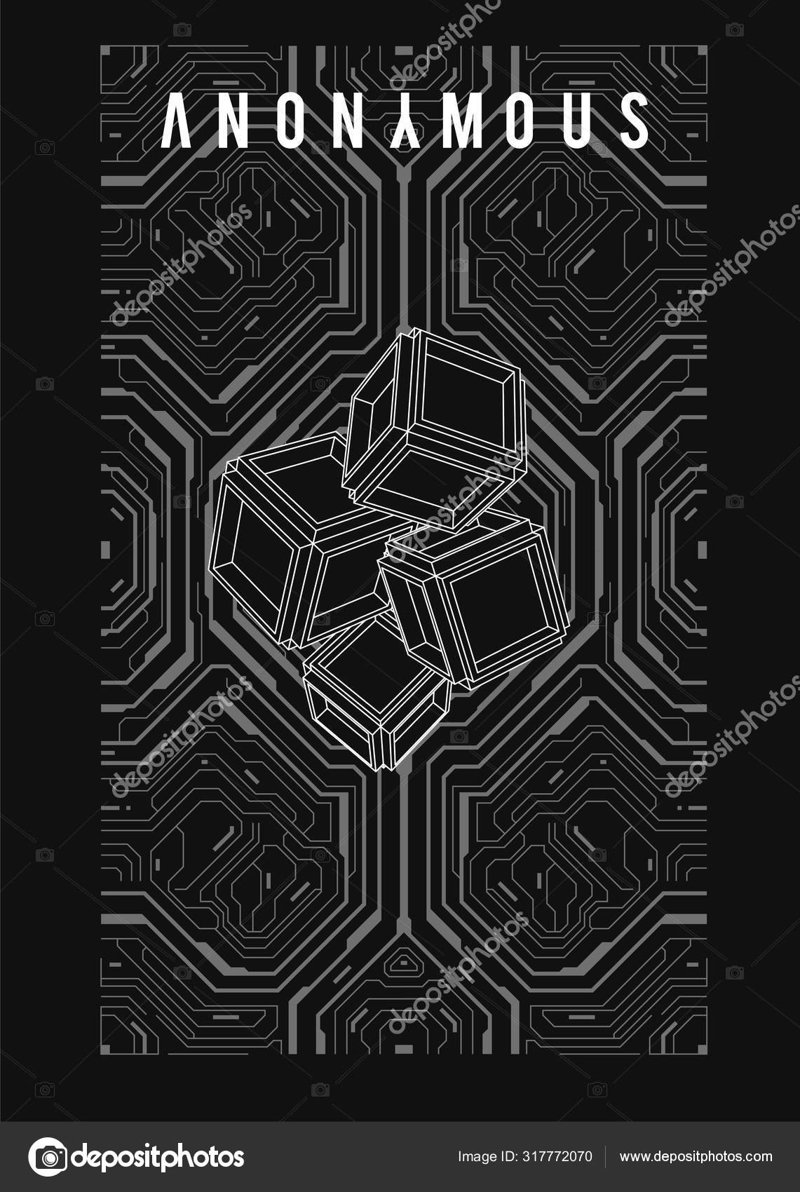 Cyberpunk futuristic poster. Tech Abstract poster template with HUD ...