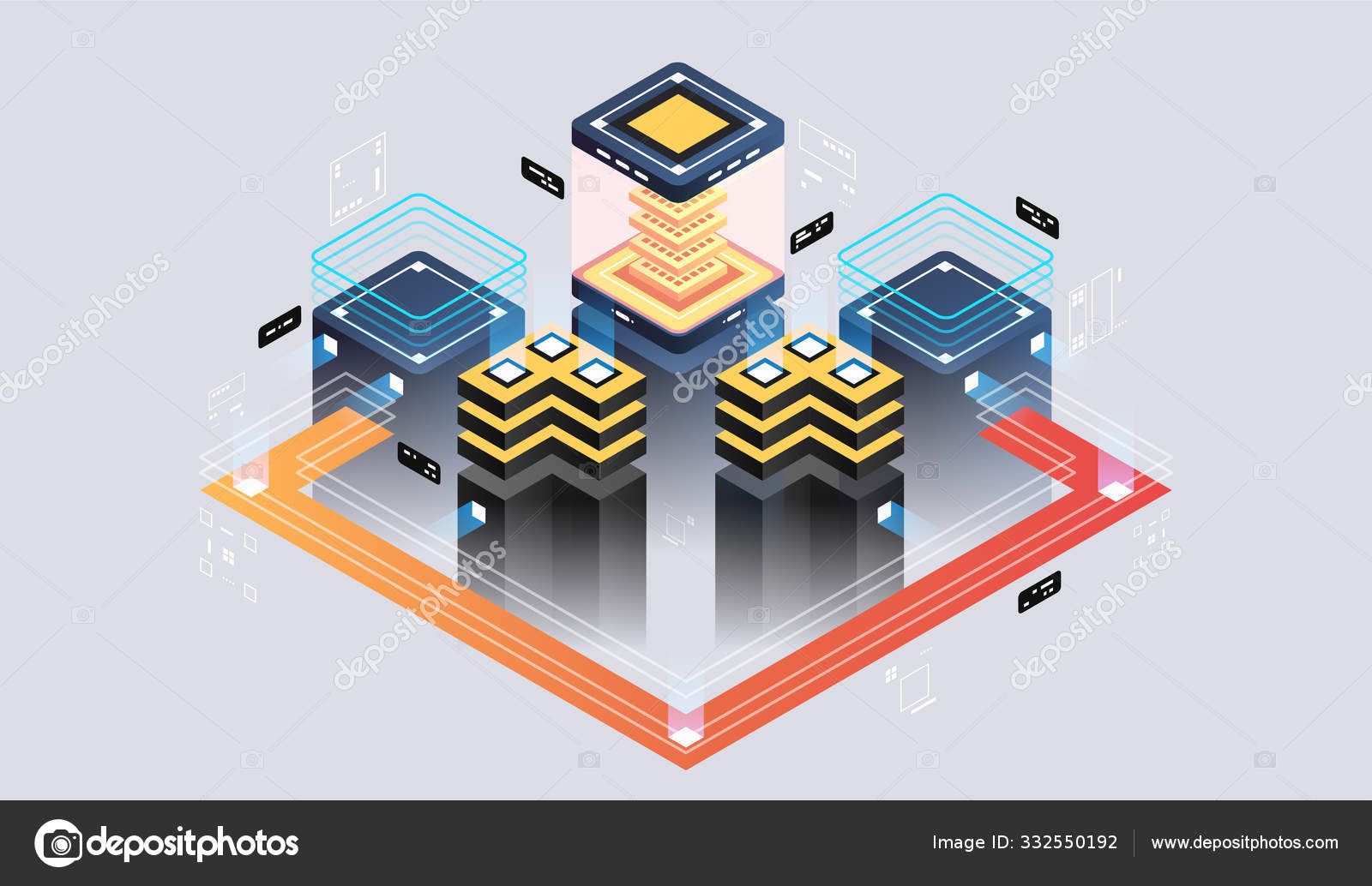Isometric design concept virtual reality and augmented reality ...