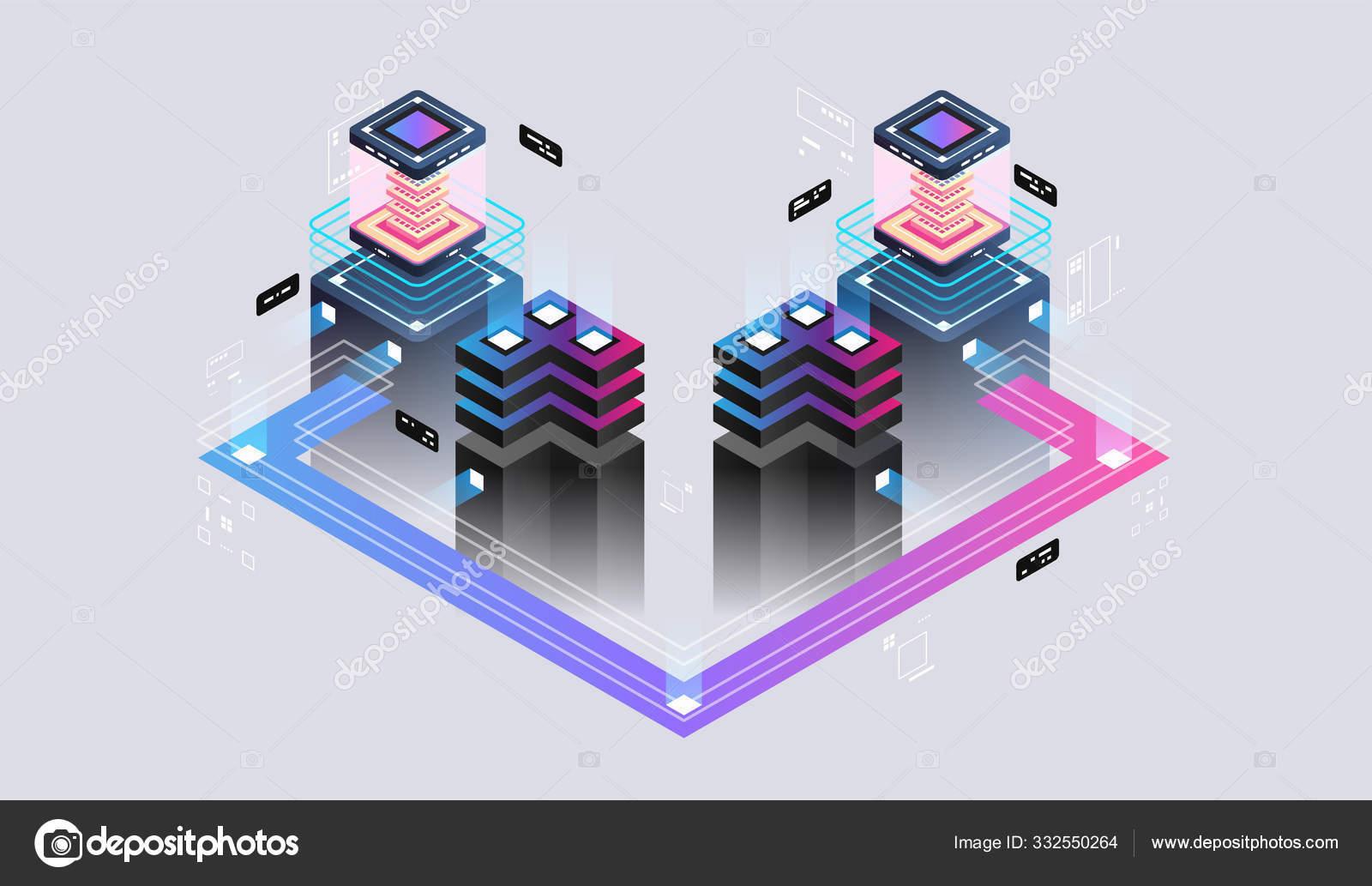 Isometric design concept virtual reality and augmented reality ...