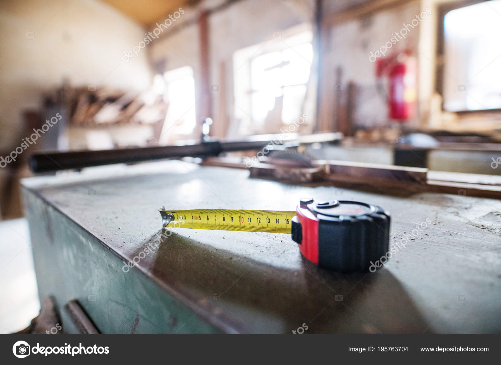 A flexible ruler in a carpentry workshop. Stock Photo by ©halfpoint ...