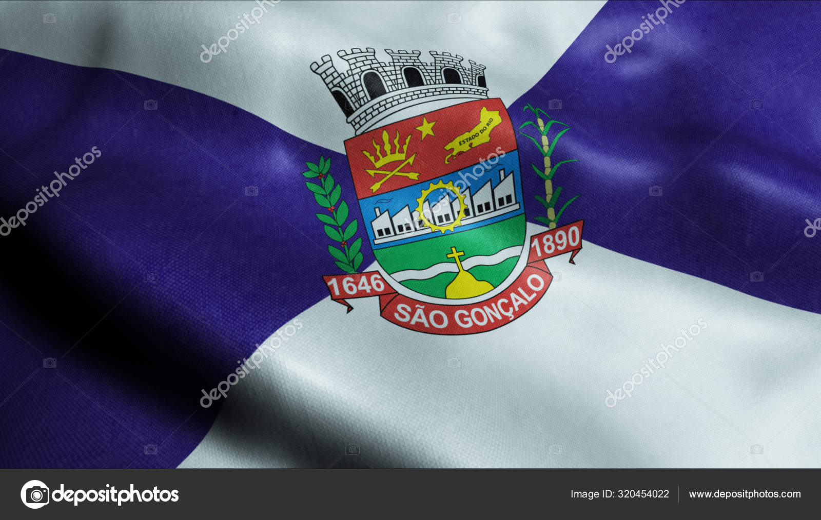 Waving Brazil City Flag Santa Cruz Capibaribe Closeup View