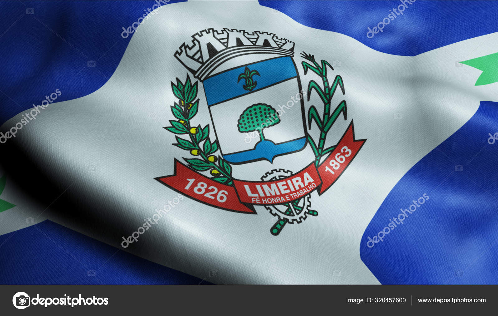 Waving Brazil City Flag Santa Cruz Capibaribe Closeup View