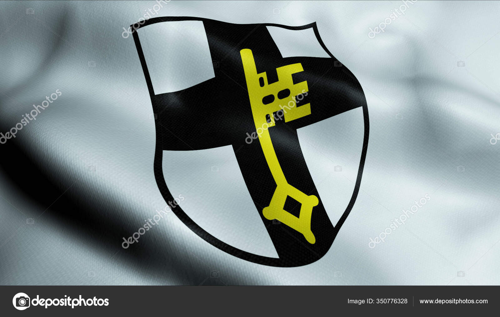 Illustration Waving Coat Arms Flag Dorsten Germany Country — Stock ... Illustration Waving Coat Arms Flag Dorsten Germany Country — Stock ...