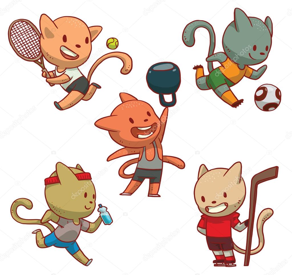Set of cute cats involved in sports Stock Vector Image by ©IvanNikulin ...