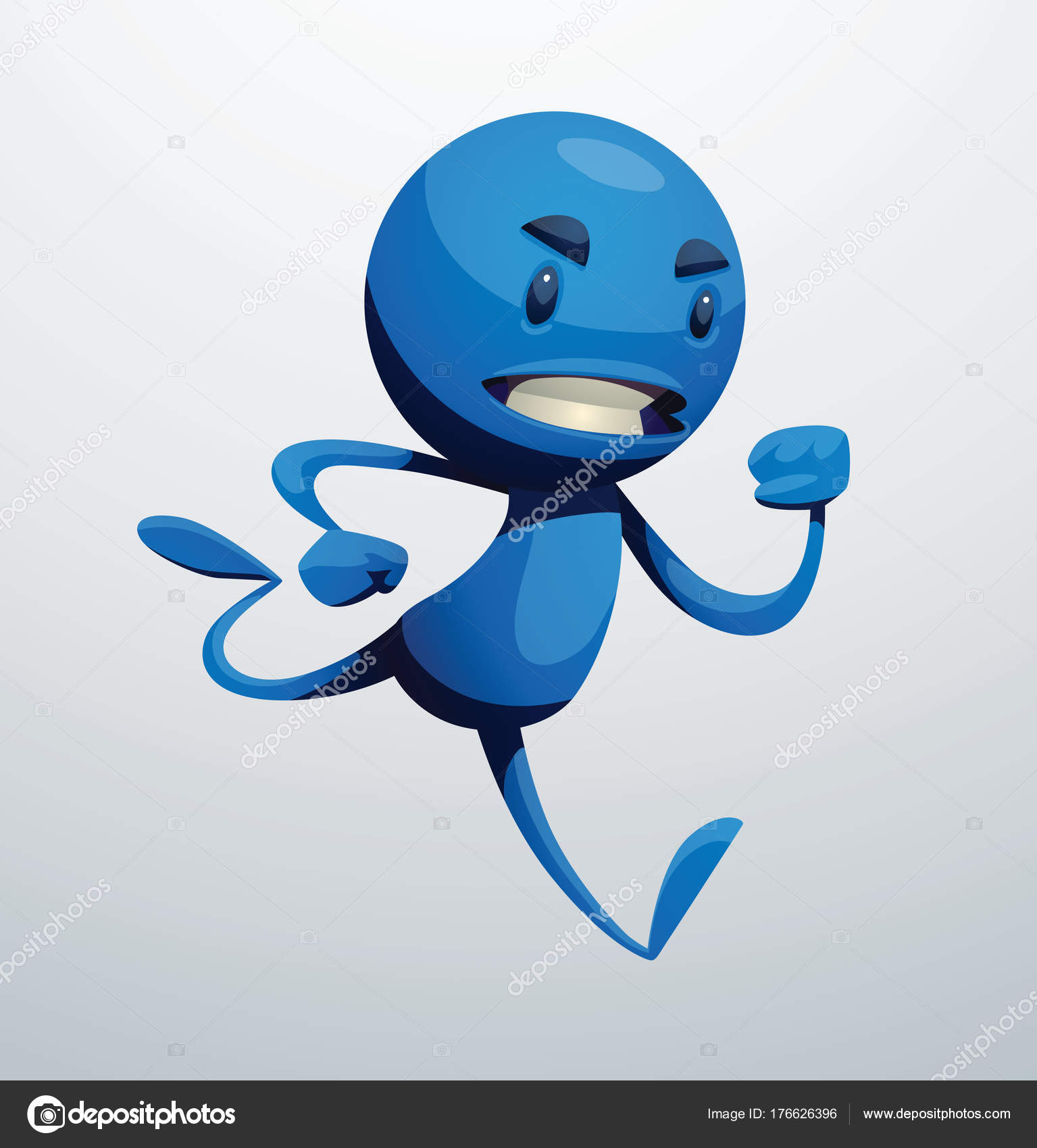 Funny little blue man running somewhere Stock Vector by ©IvanNikulin ...