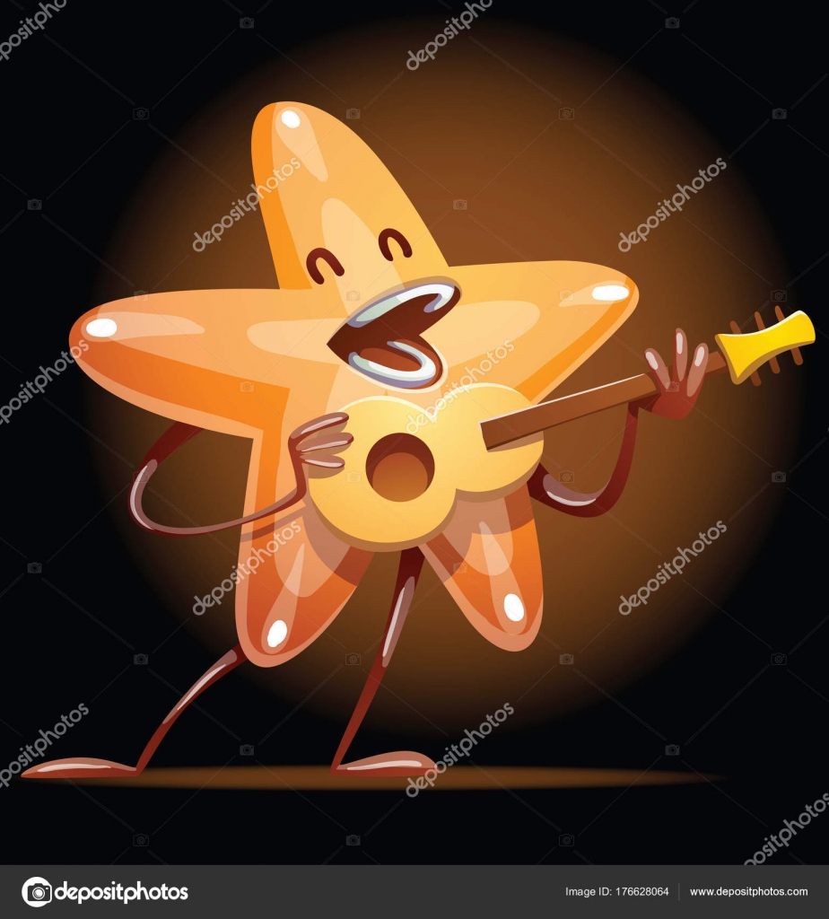 Funny shiny golden star happily singing Stock Vector by ©IvanNikulin ...